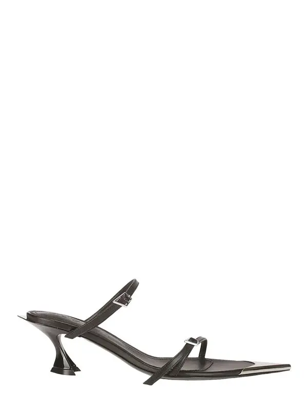 MUGLER Fang 55mm Leather Sandals - Black