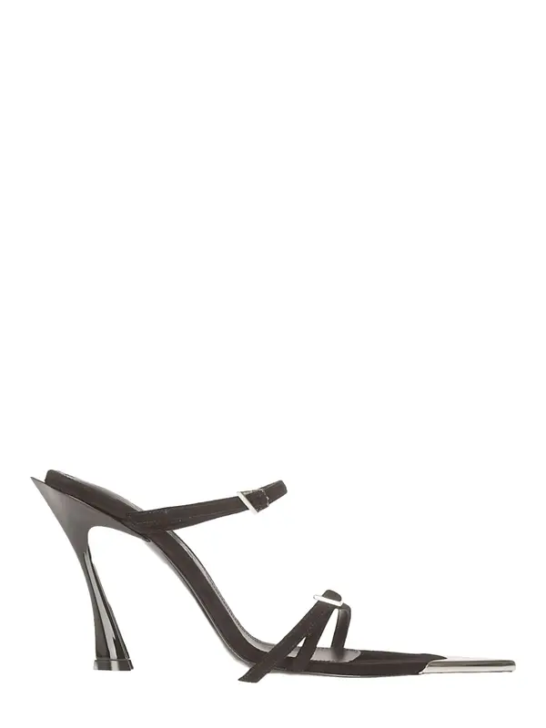 MUGLER Fang 95mm Leather Sandals - Black