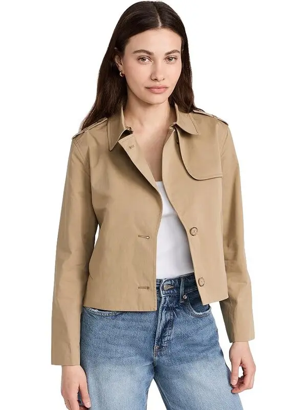 FRAME Short Trench Jacket - Khaki
