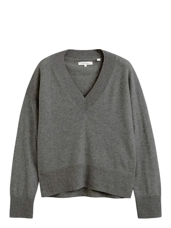 Chinti & Parker V-neck Knitted Jumper - Grey