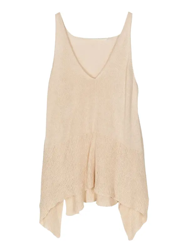 FORME D'EXPRESSION Knitted Linen Blend Top - Neutrals