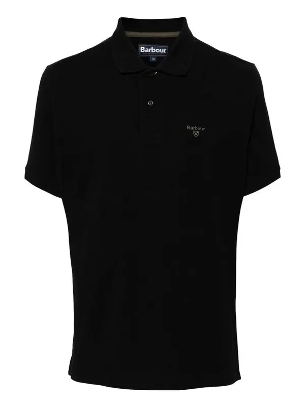 Barbour Logo-embroidered Cotton Polo Shirt - Black