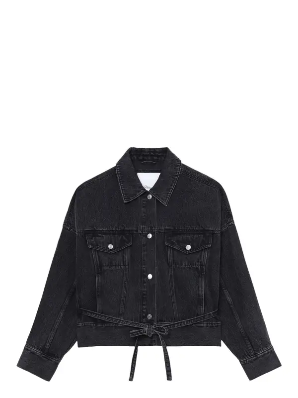3.1 Phillip Lim Button-up Belted Denim Jacket - Black