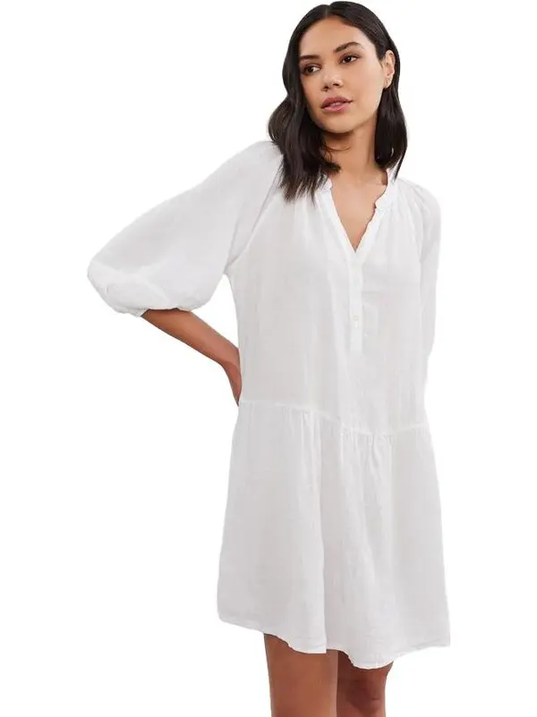 Velvet By Graham & Spencer Vonnie Linen Dress - White