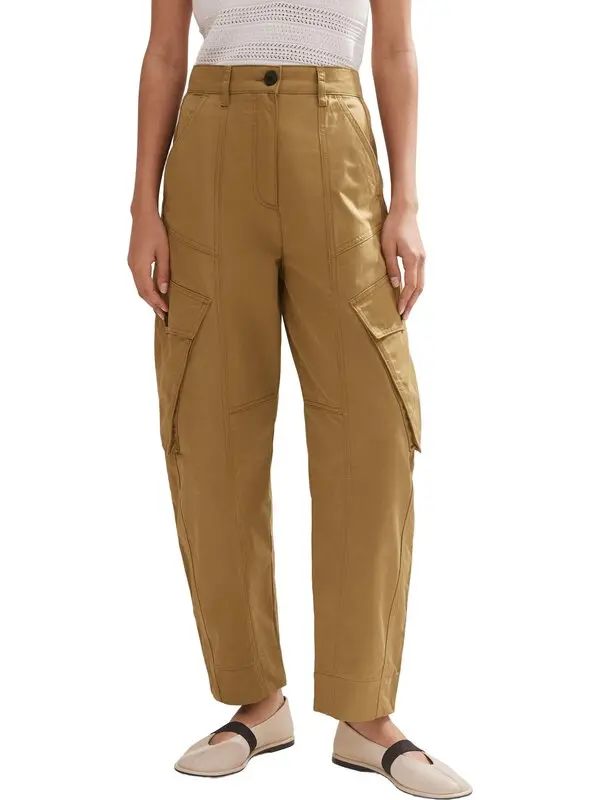 ME+EM Cotton Tapered Trousers - Tan