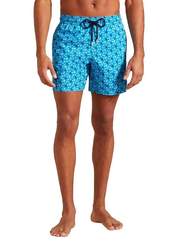 Vilebrequin Mahina Micro Ronde Des Tortues Print 7" Swim Trunks - Hawaii Blue