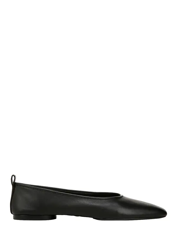 Vince Vivian Lambskin Ballerina Flats - Black Leather