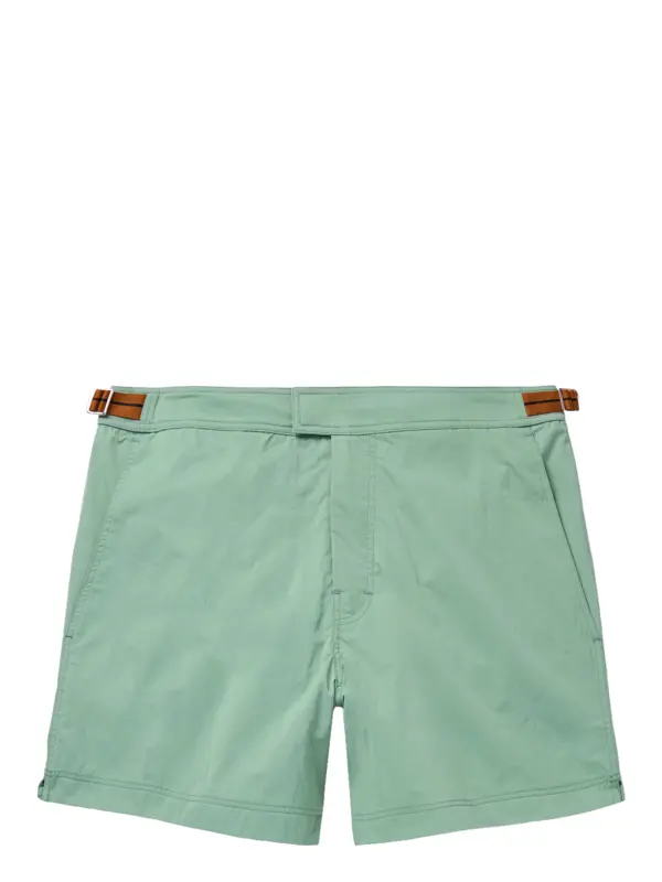 Zegna Straight-leg Mid-length Swim Shorts - Green