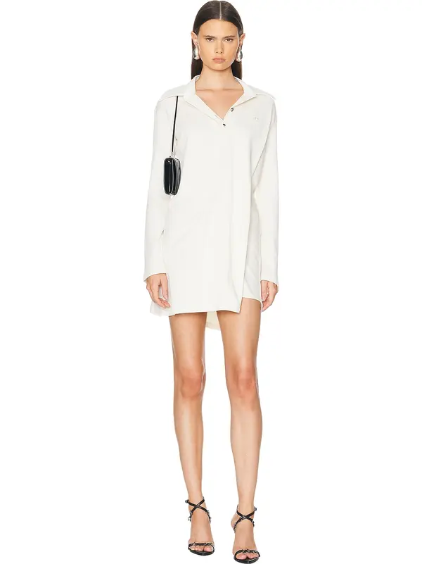 COURREGES Twist Cotton Polo Dress - Natural