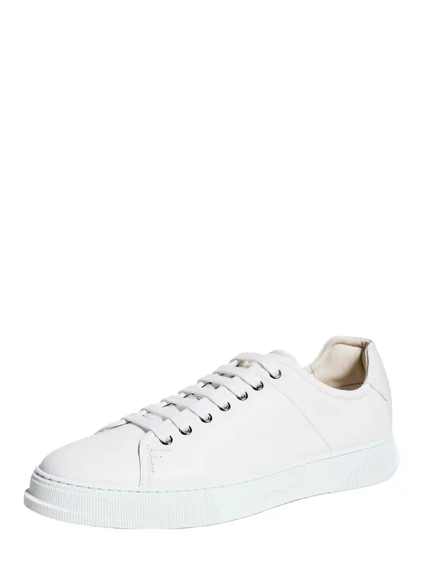 FERRAGAMO Clayton Leather Sneakers - Bianco Ottico