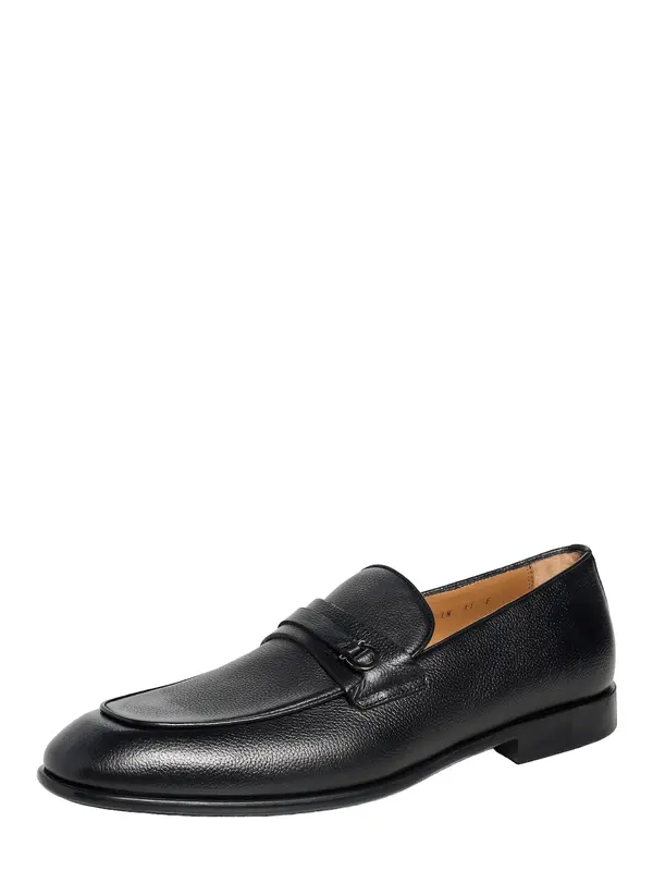 FERRAGAMO Desio Leather Loafers - Nero