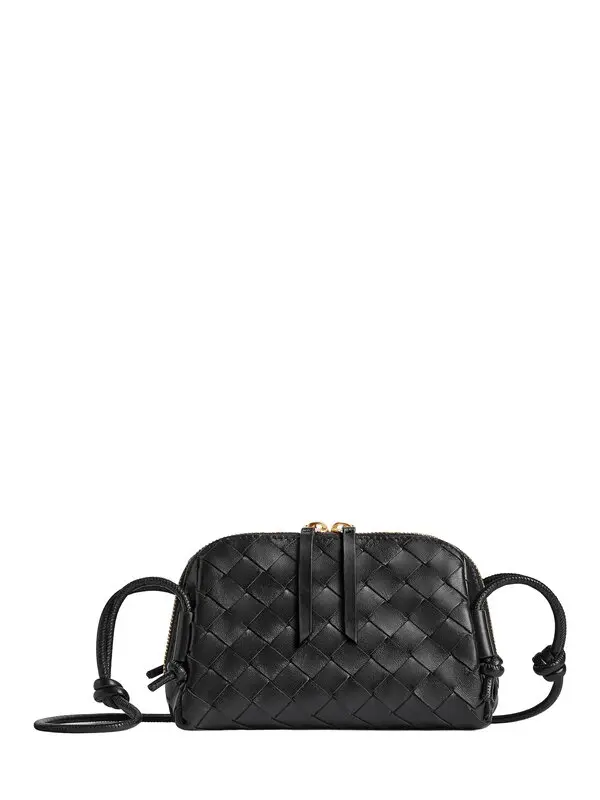 BOTTEGA  VENETA Intrecciato Concert Crossbody Bag - Black
