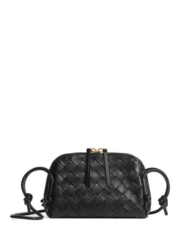 Bottega Veneta Intrecciato Concert Crossbody Bag - Black