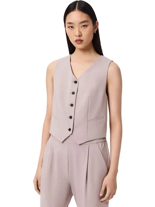 ALLSAINTS Aleida Lightweight Vest - Lilac Purple