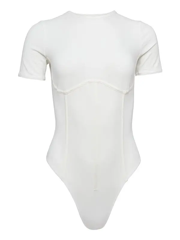 Fleur Du Mal Organic Cotton T-shirt Bodysuit - Ivory