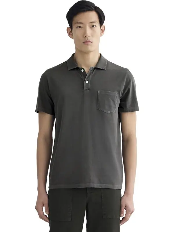 Everlane Essential Organic Garment-dyed Tshirt Polo - Black