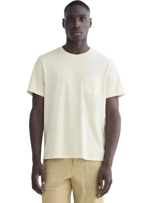 Everlane Essential Organic Garment-dyed Tshirt Crew Neck Tshirt - Parchment