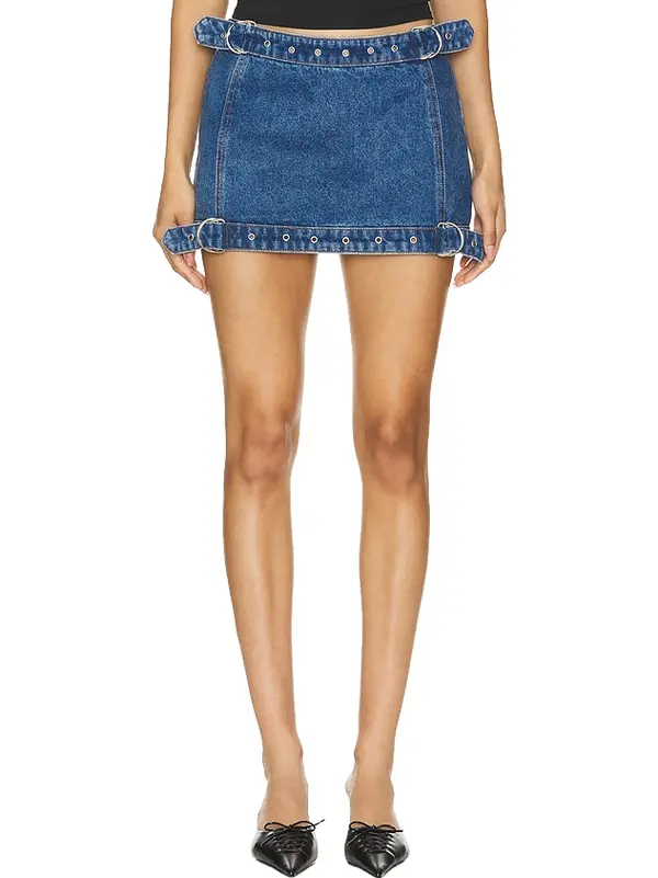 Superdown Kenny Mini Skirt - Dark Blue Wash