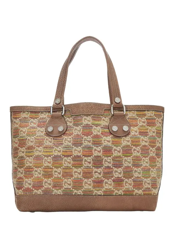 Gucci Gg Libeccio Raffia Sunset Tote - Brown