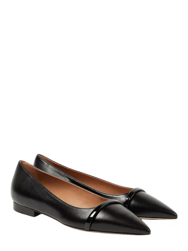 MALONE SOULIERS Jhene Leather Ballet Flats - Black
