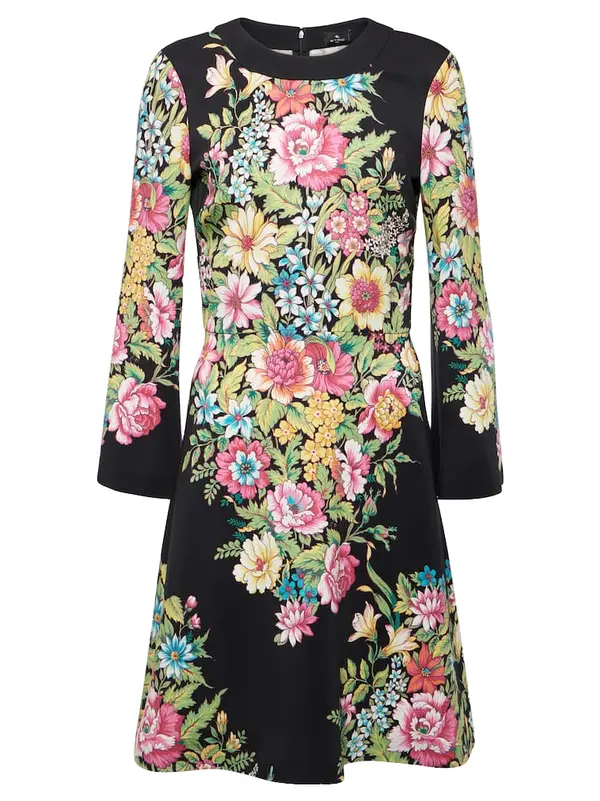 Etro Floral Mini Dress - Black