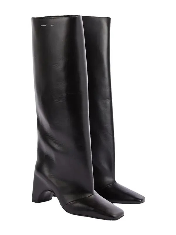 Coperni Bridge Leather Knee-high Boots - Black