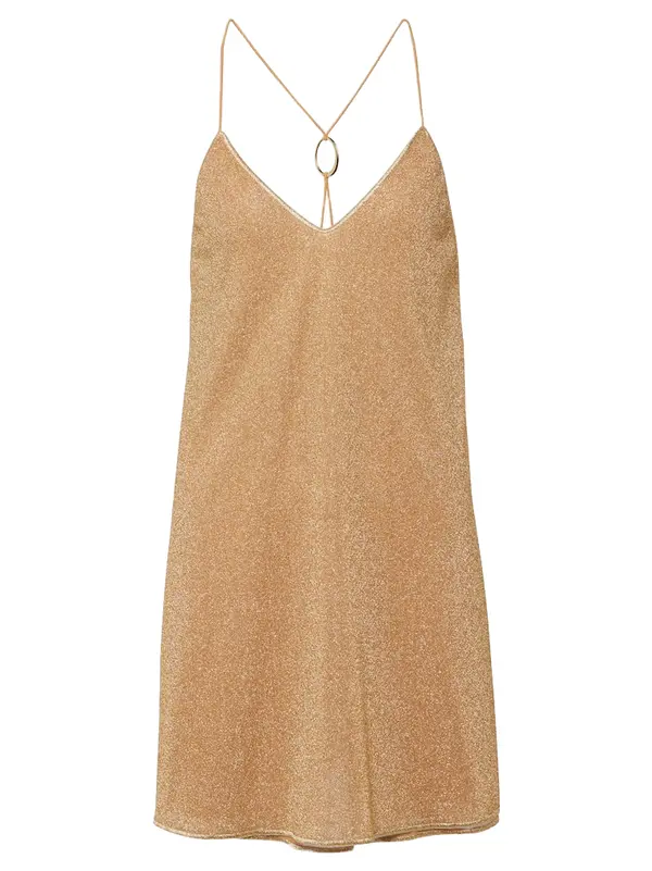 Oseree Lumière Slip Dress - Gold