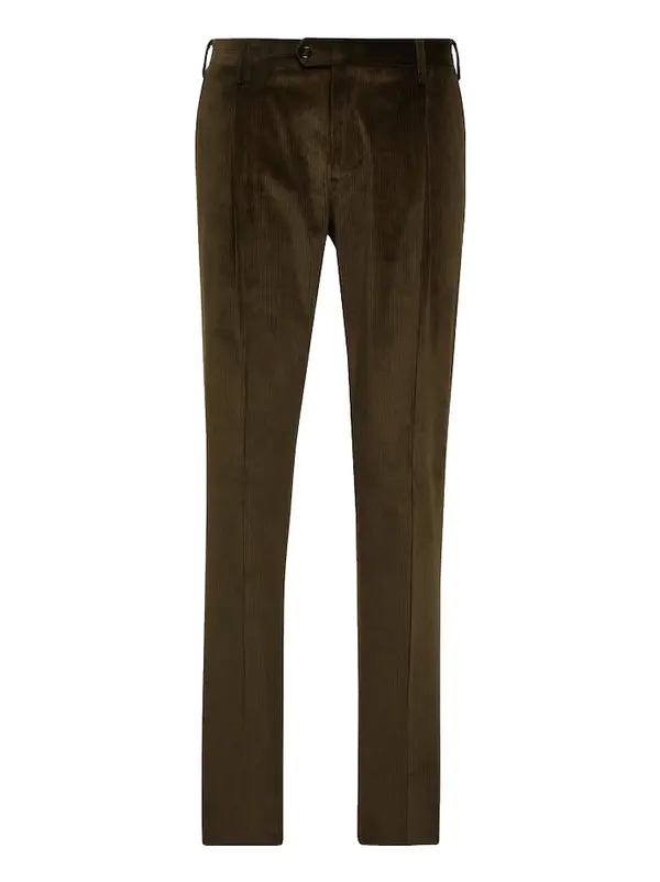 LARDINI Corduroy Slim Pants - Green