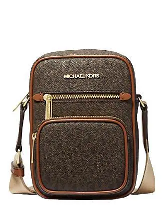Michael Kors Jet Set Medium Signature Logo Crossbody Bag - Brown