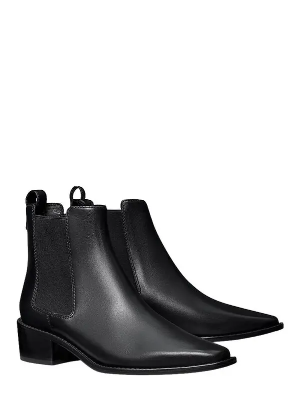 Tory Burch Pointed Toe Chelsea Ankle Boots - Perfect Black