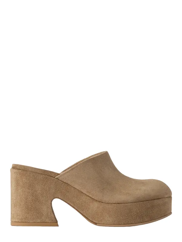 GIANVITO ROSSI Lyss 55 Suede Mules - Brown