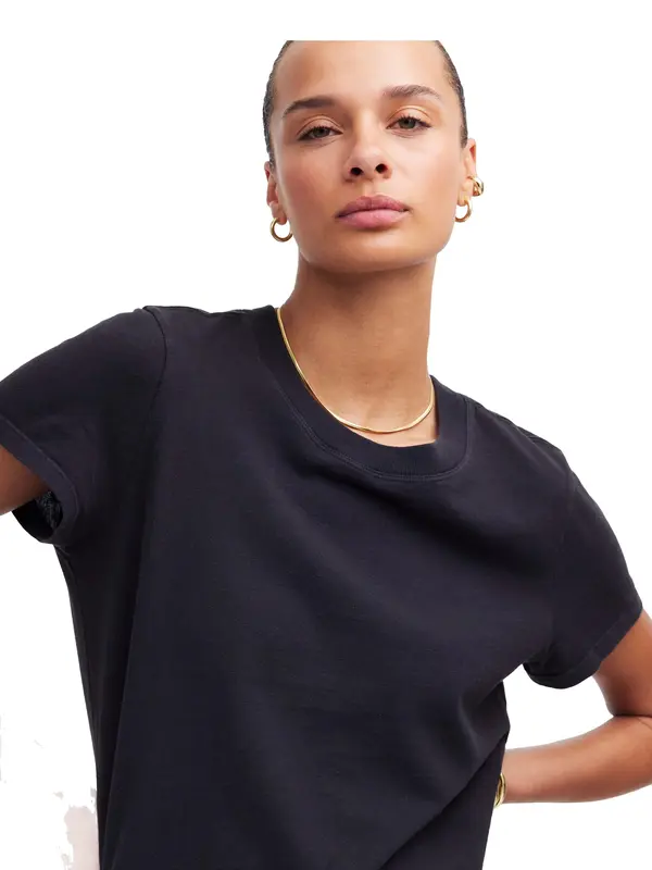 Madewell Premium Standard Shrunken Tee - Black Charcoal
