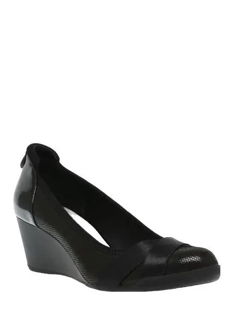 Anne Klein Timeout Wedge Pump - Black Fabric