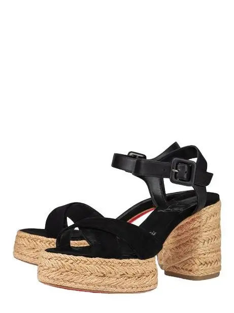 CHRISTIAN LOUBOUTIN Calakala Espadrille Platform Sandal - Black