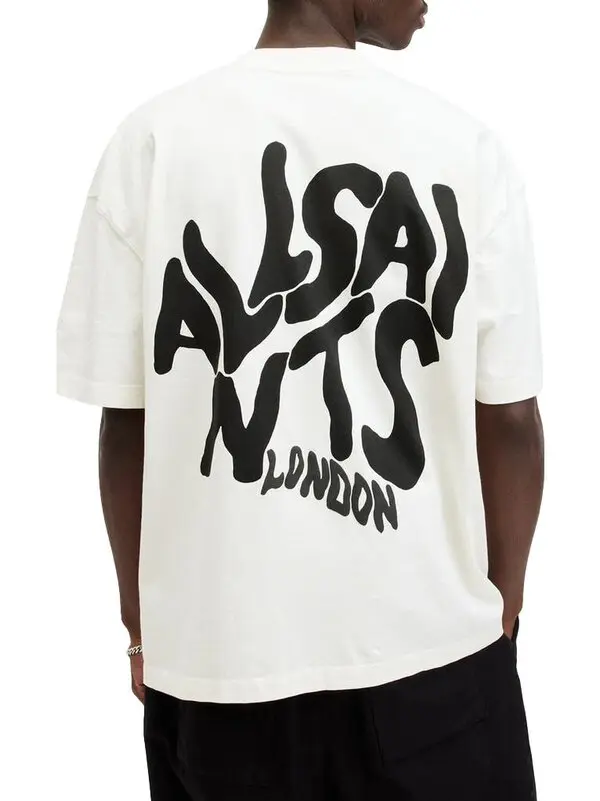 ALLSAINTS Orlando Logo Oversize Graphic T-shirt - Ashen White