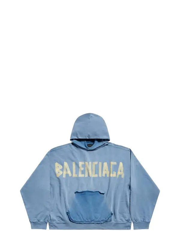 Balenciaga Cotton Logo Hoodie - Blue