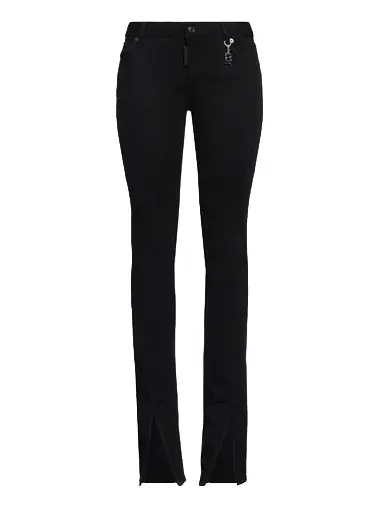 Dsquared2 Flared Jeans With Leather Trims - Black