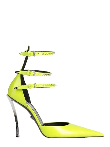 Versace Glossed-leather Pumps With Appliqués - Green