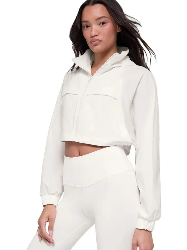 Alo Yoga Cropped Playmaker Jacket - Ivory