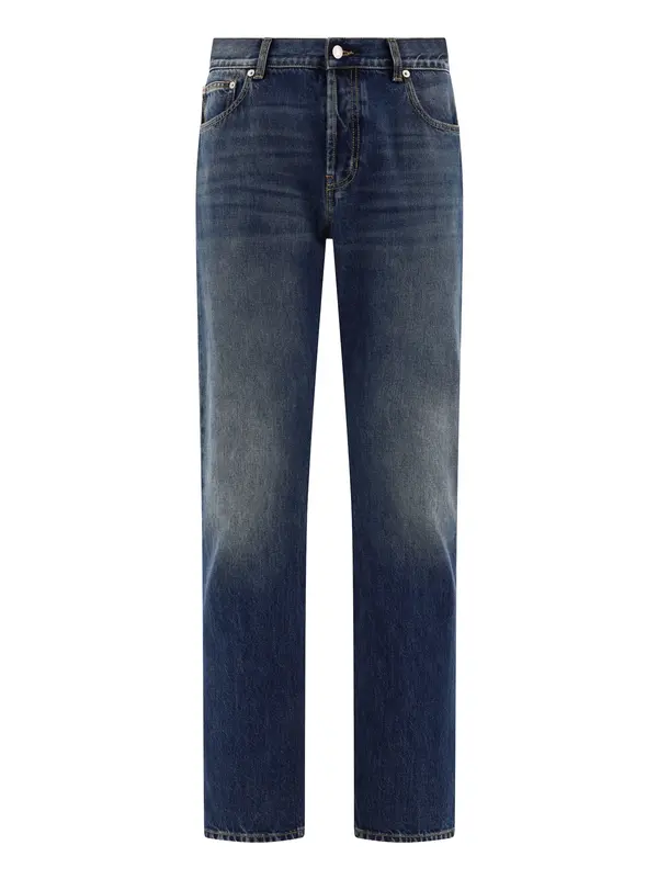Alexander McQueen Logo Detail Jeans - Blue