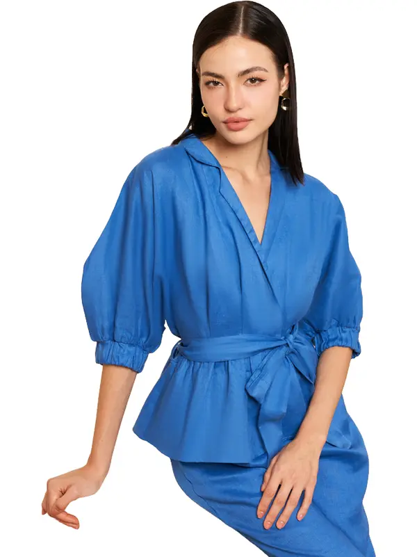 Yumi Kim Dara Linen Top - Blue