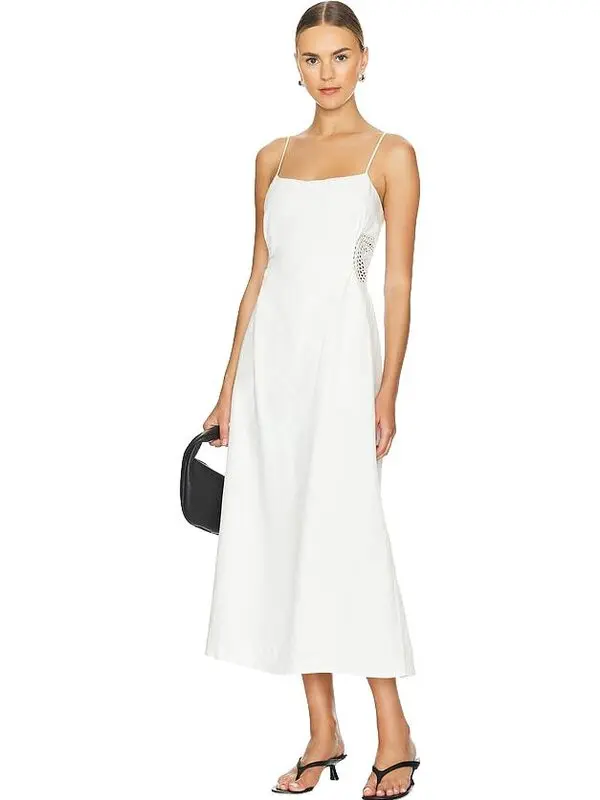 Simkhai Brant Spaghetti Strap Midi Dress - White