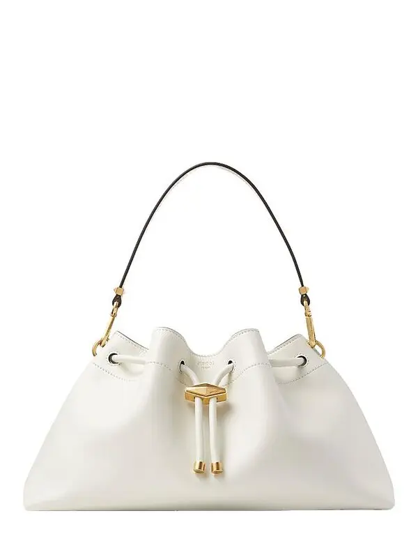 JIMMY CHOO Leather Cinch Bag - Latte/gold