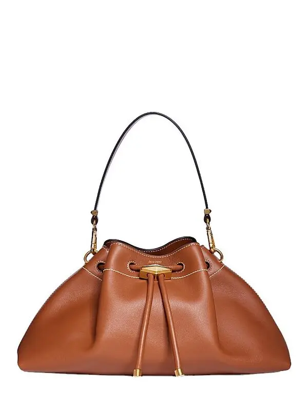 JIMMY CHOO Cinch Bag - Tan/ecru/gold