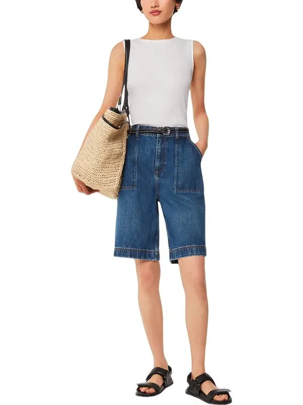 Whistles Raya Longline Shorts - Denim