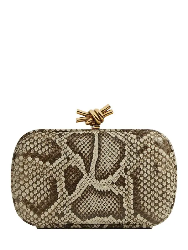 BOTTEGA  VENETA Bottega Veneta Python Knot Minaudière - Roccia