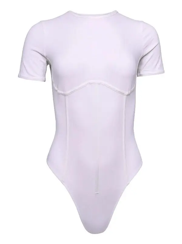 FLEUR DU MAL Stretch Cotton T-shirt Bodysuit - Ivory