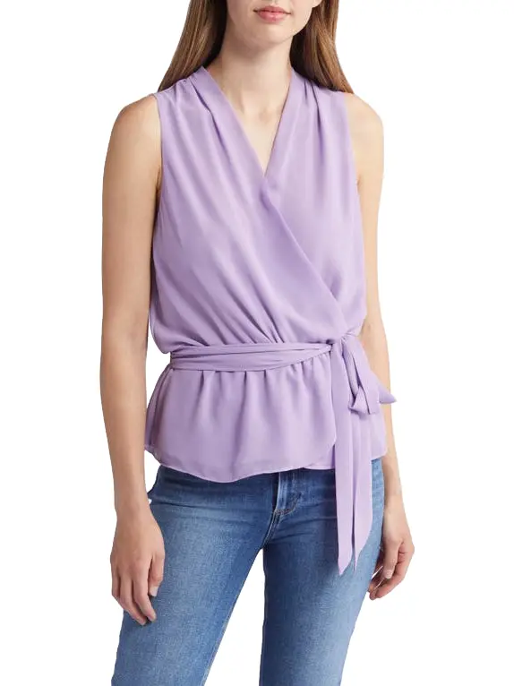 NIKKI LUND Golriz Wrap Sleeveless Top - Purple