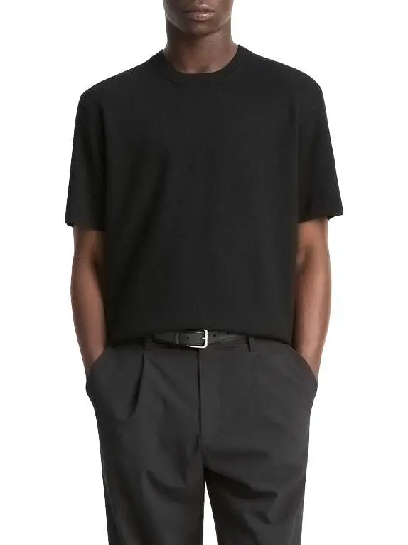 Vince Milano Short Sleeve Crewneck Sweater - Black