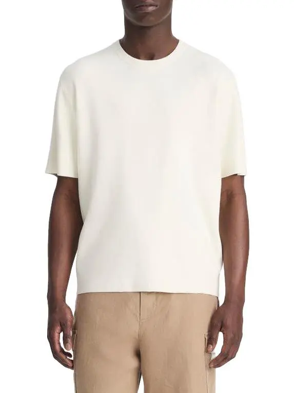 Vince Milano Short Sleeve Crewneck Sweater - Classic Cream